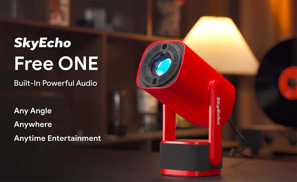 SkyEcho FreeONE Portable Projector, 350 ANSI Lumens, 1080P Supported ...