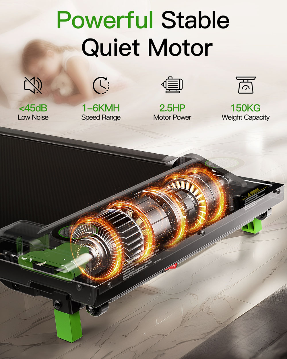 Akluer 480L-A Walking Pad with Incline, 2.5HP Under Desk Treadmill with ...